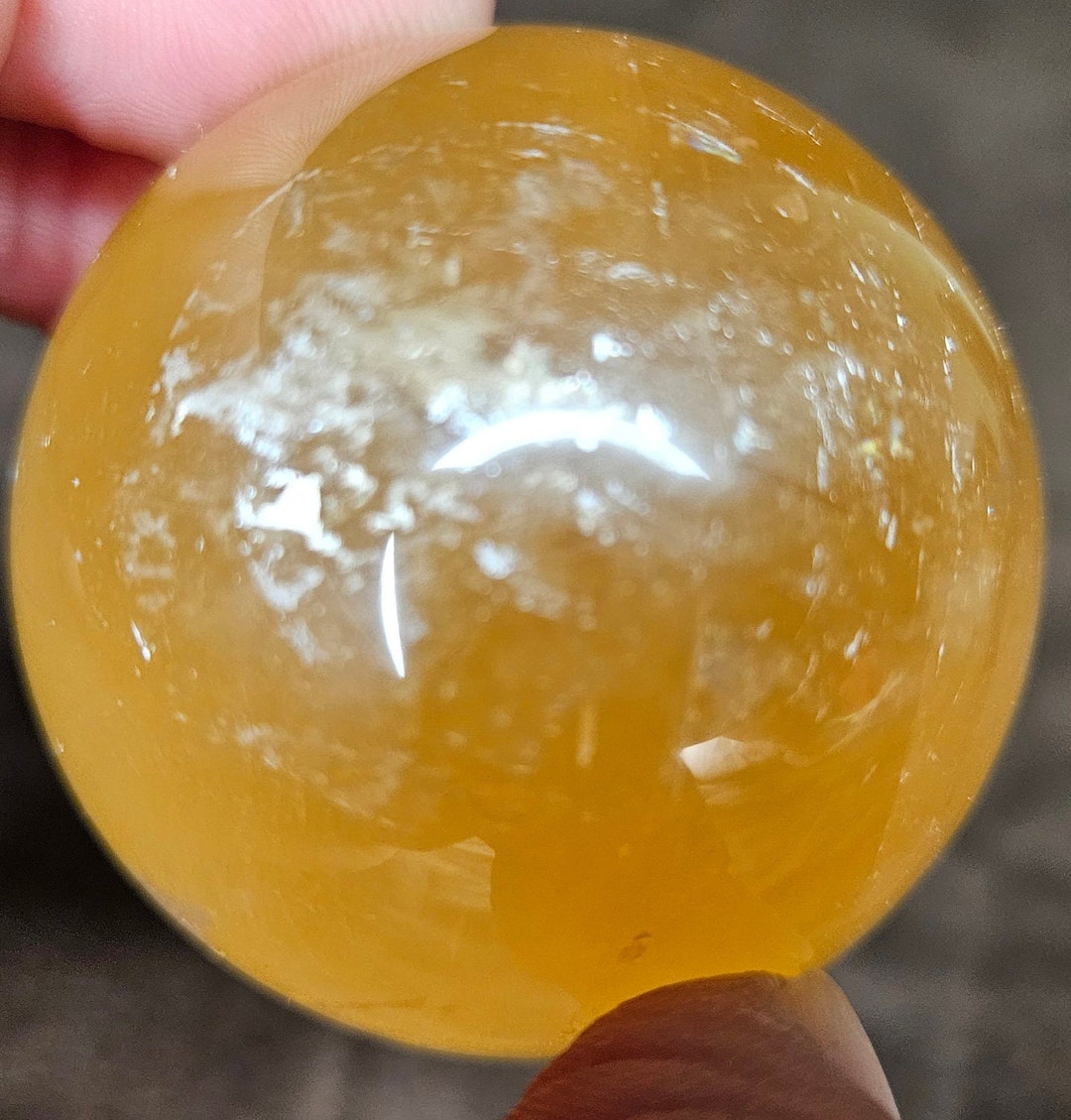 Honey Calcite Sphere - Etsy