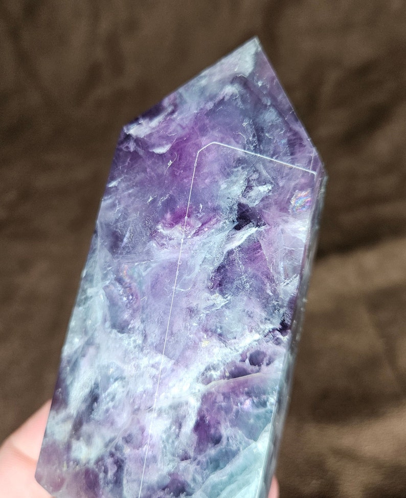 Rainbow Flourite Tower - Etsy