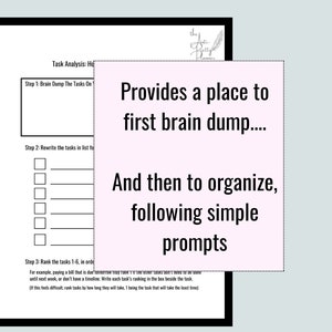 Task Analysis Worksheet for Anxiety, ADHD, Kids, Overwhelm, Therapy ...