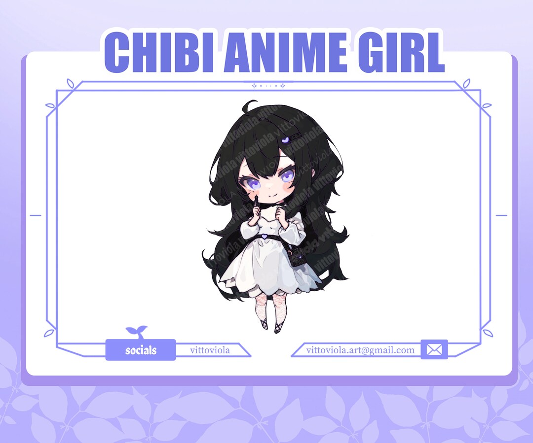 Blue Anime Chibi Girl - Etsy