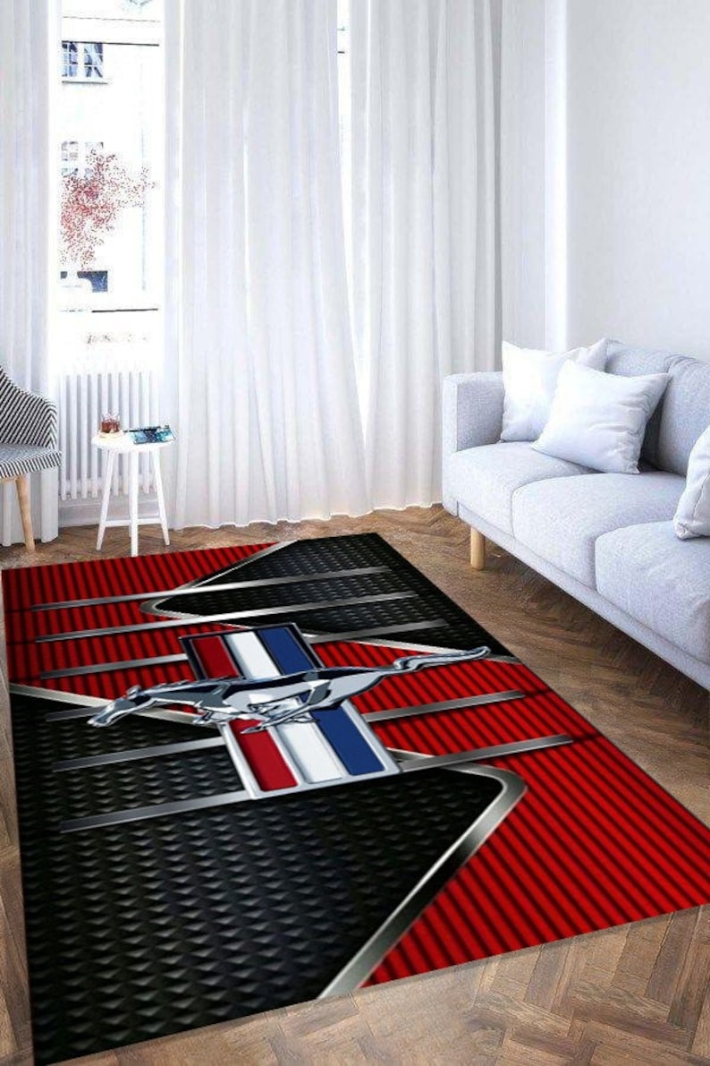 Ford Mustang Logo Rug, for Garage, Carpet for Your Apartment, Hobby ...