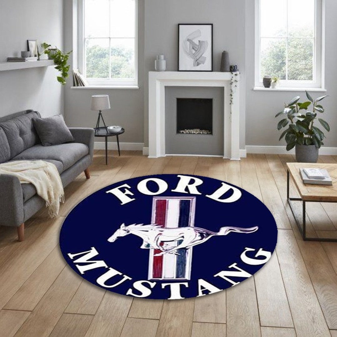 Ford Mustang Logo Rug: Garage, Man Cave, Apartment Decor - Etsy