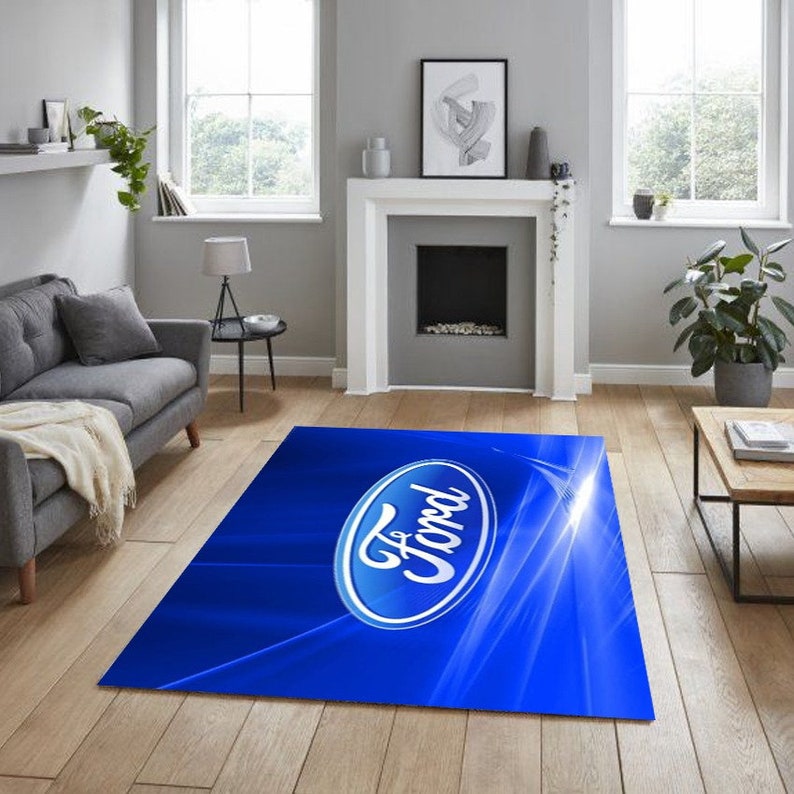 Ford Logo Rectangular Rug, for Garage, Carpet for Your Apartment, Hobby ...