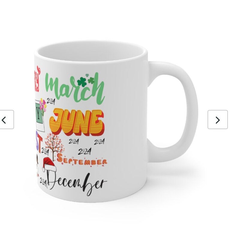 2024 Calendar Mug (all Months of the Year) - Etsy