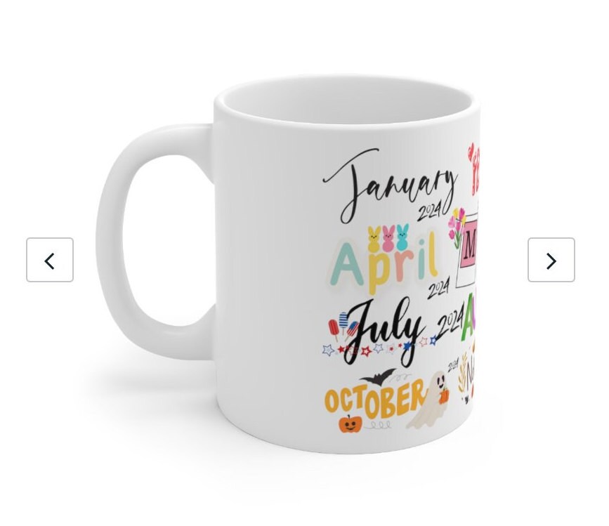 2024 Calendar Mug (all Months of the Year) - Etsy