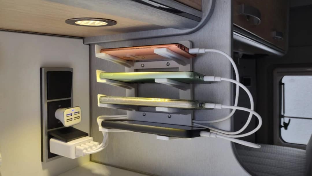 Multiple Phone Holder Wall Mount - Space Saving Charging Station ...