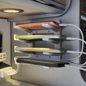 Multiple Phone Holder Wall Mount - Space Saving Charging Station ...