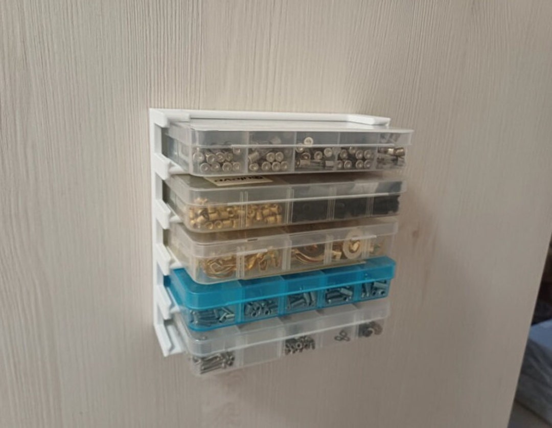 Wall-mounted Small Parts Organizer - Storage Boxes Holder for Workshop ...