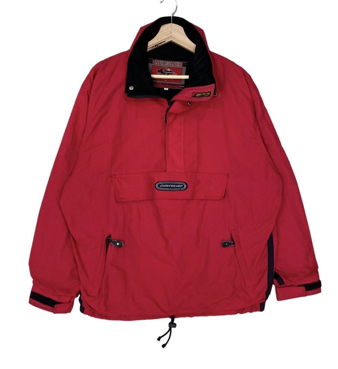 Vintages 90s Quicksilver Anorak Snow Perfomance Red Cherry Zipper Light ...