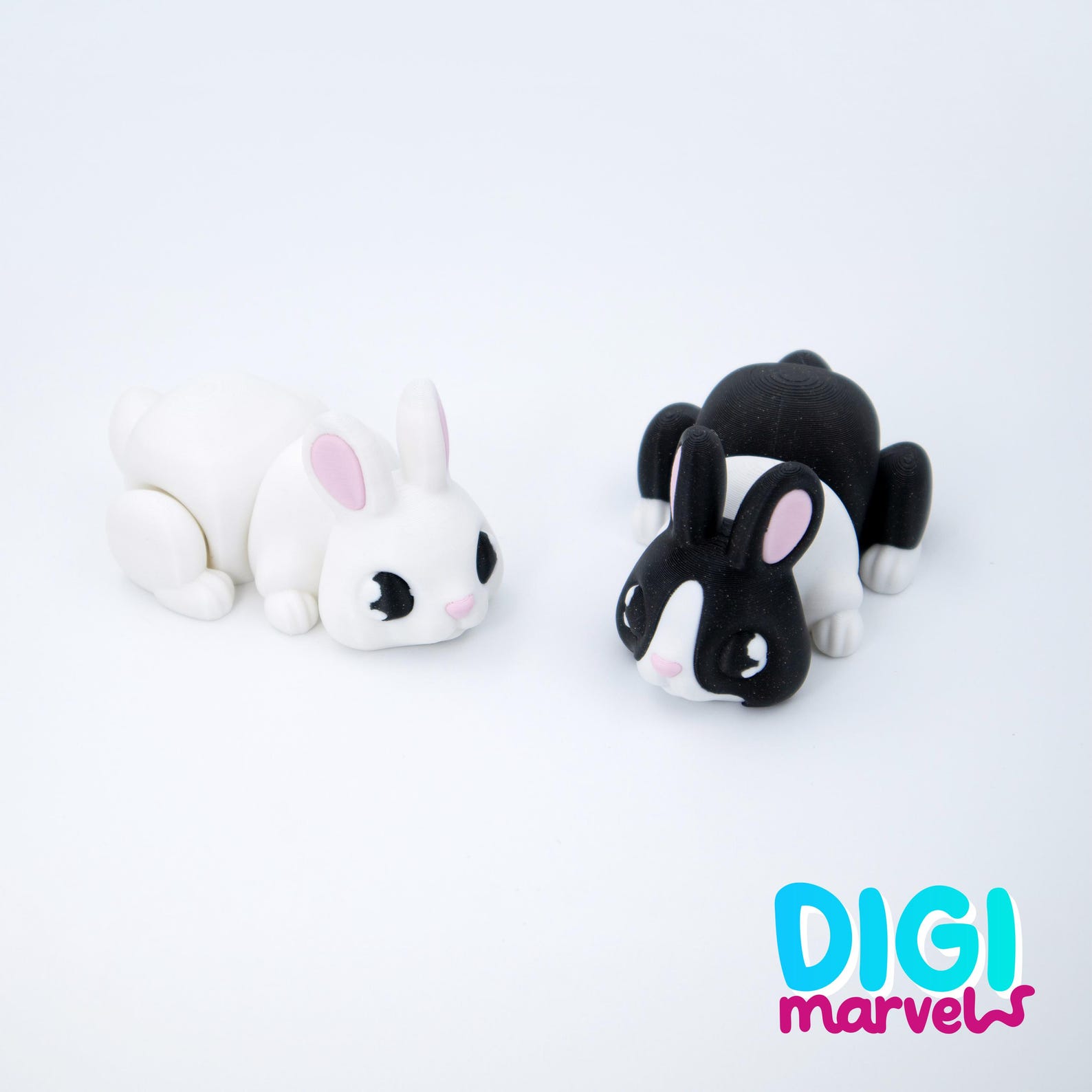 Flexi Tiny Rabbit STL: Articulated 3D Print Toy + Keychain (3MF File ...