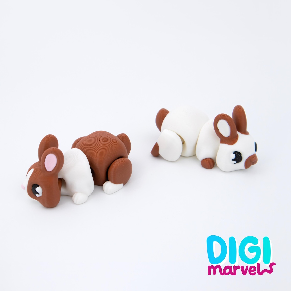 Flexi Tiny Rabbit STL: Articulated 3D Print Toy + Keychain (3MF File ...