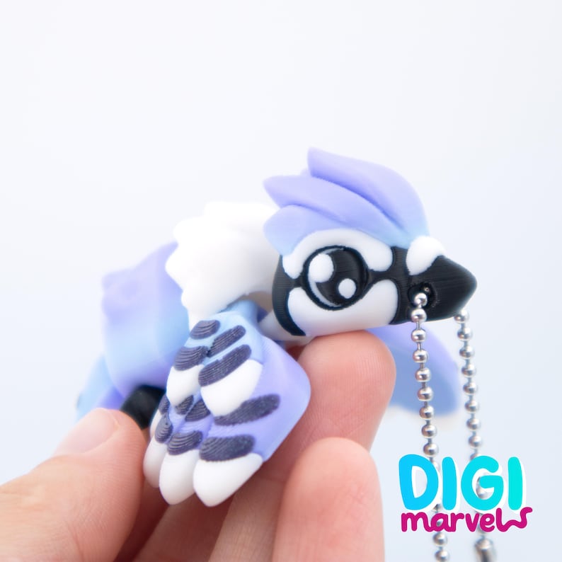 Blue Jay STL, 3mf File | Articulated Winter Bird Toy + Keychain + Egg ...