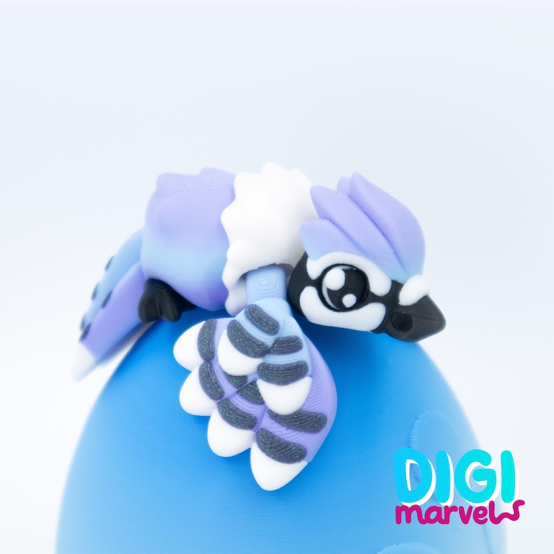 Blue Jay STL, 3mf File | Articulated Winter Bird Toy + Keychain + Egg ...
