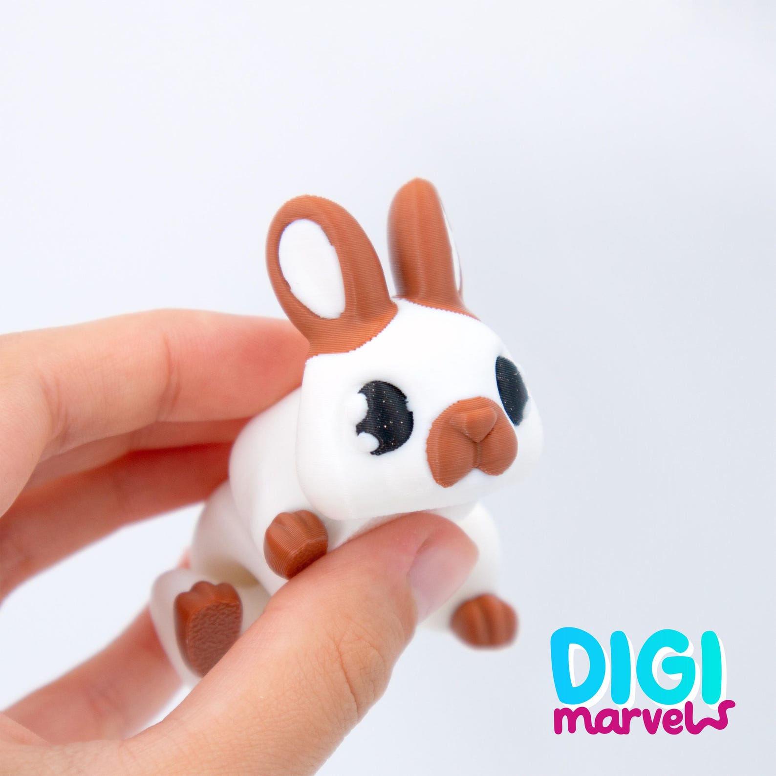 Flexi Tiny Rabbit STL: Articulated 3D Print Toy + Keychain (3MF File ...