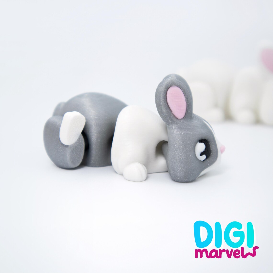 Flexi Tiny Rabbit STL: Articulated 3D Print Toy + Keychain (3MF File ...