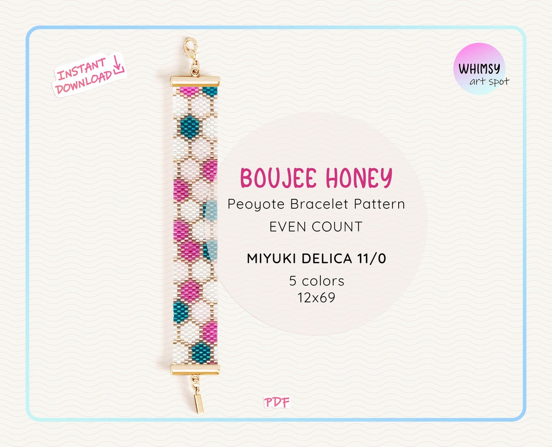 Boujee Honeycomb Peyote Bracelet Pattern Beaded Jewerly Pattern PDF ...