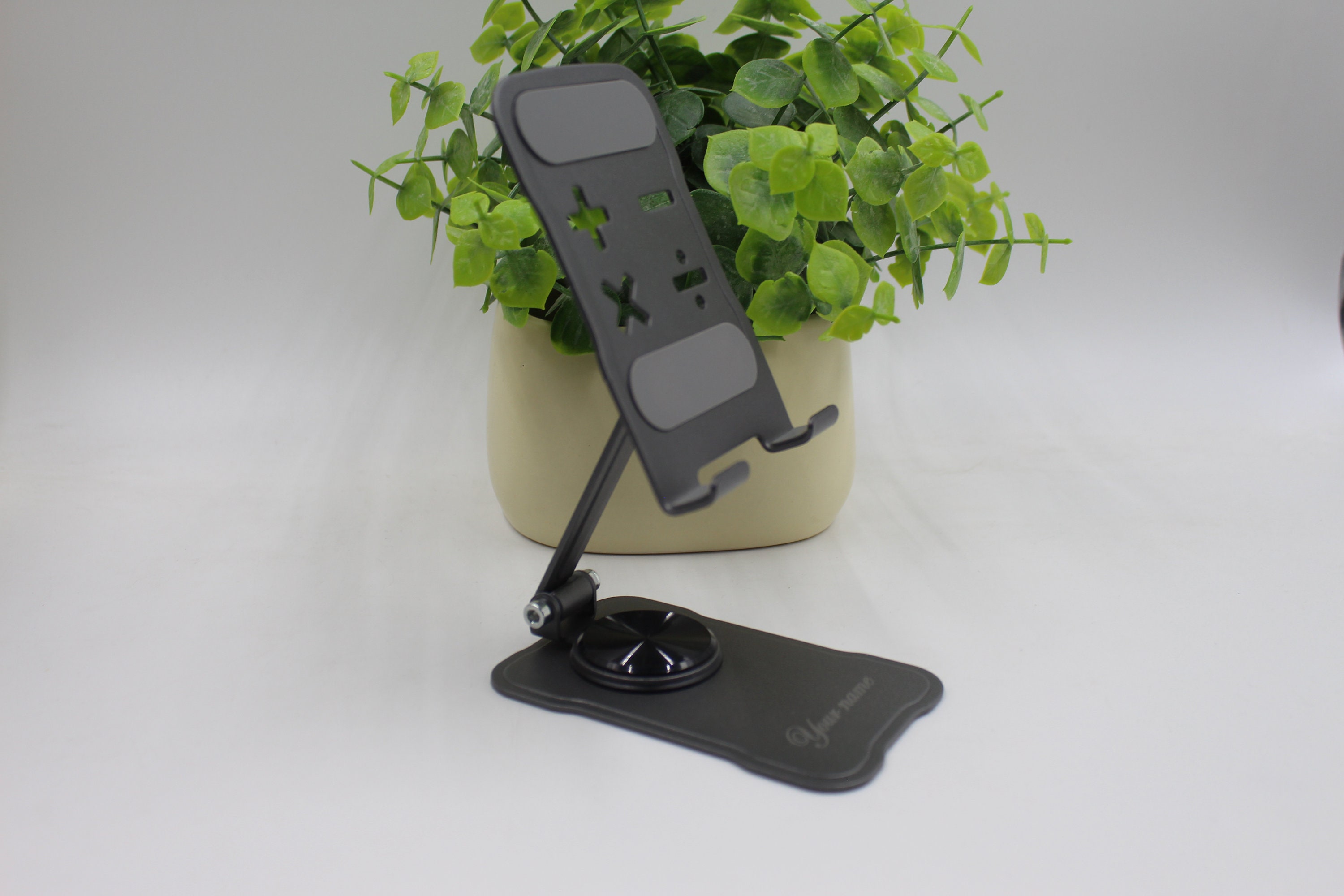 Custom Rotating Phone Stand Engraved Mobile Holder, Personalized Desk ...