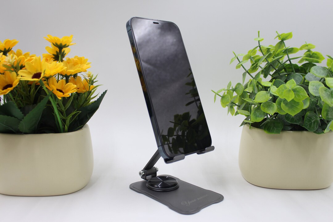 Custom Rotating Phone Stand Engraved Mobile Holder, Personalized Desk ...