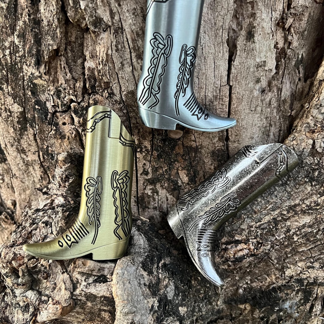 Western Boot Metal Case, Cowboy Style Refillable Shell Gift - Etsy
