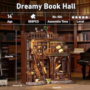 DIY Book Nook Library Kit | Miniature Wooden Bookshelf Insert - Etsy