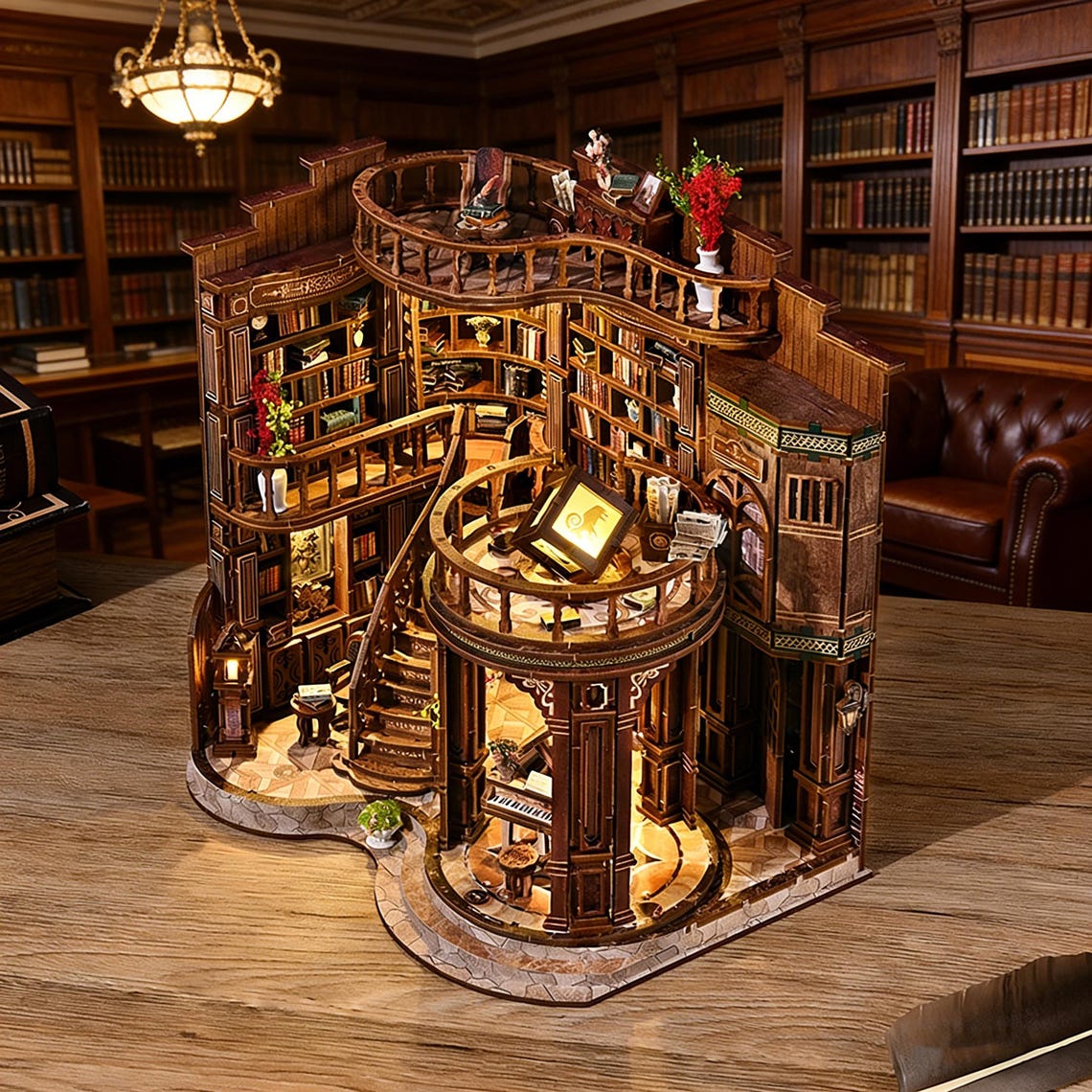DIY Book Nook Library Kit | Miniature Wooden Bookshelf Insert - Etsy