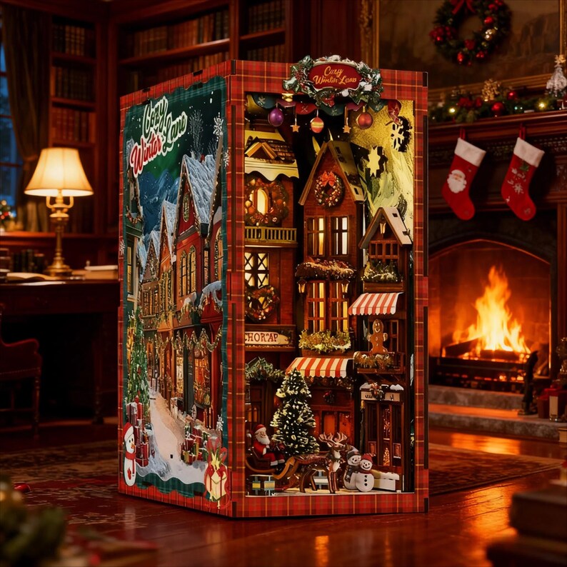 Cozy Winter Lane Christmas Miniature Light Box - Etsy