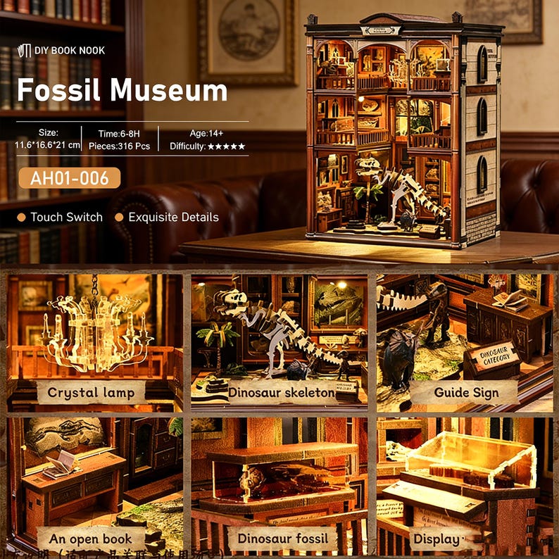 Fossil Museum DIY Book Nook Kit, Gift for Book Lovers - Etsy