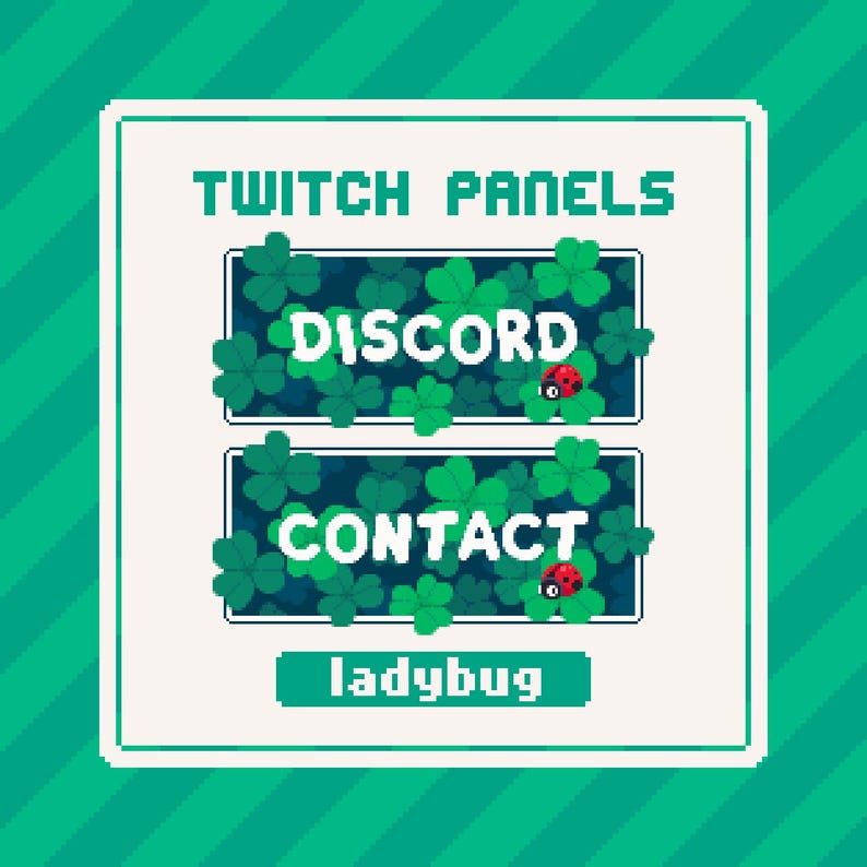 Ladybug Panels: Pixel Art Assets for Twitch (bundle of 25 Channel ...