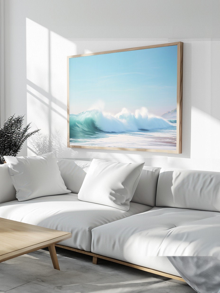 Beach Wall Art, Beachscape Painting, Shoreline Print, Framed Coastal ...