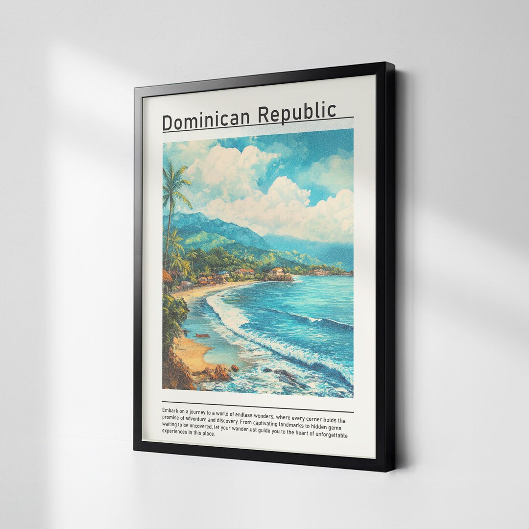 Dominican Republic Travel Poster, Caribbean Wall Art Print, Islands ...