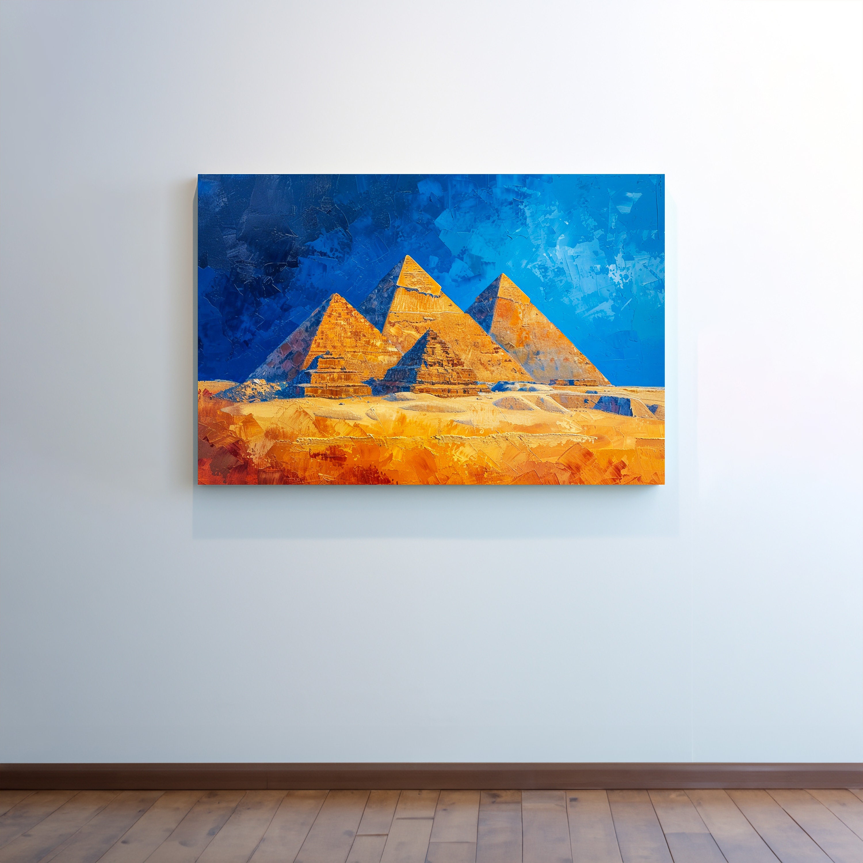 Ancient Pyramids Painting, Epyptian Wall Art Print, Landscape Canvas ...