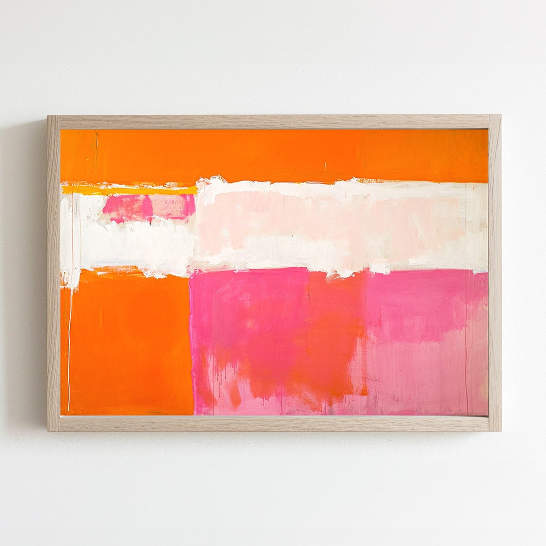 Rothko Style Art Print, Orange Pink, Abstract Framed Minimal Home Decor ...