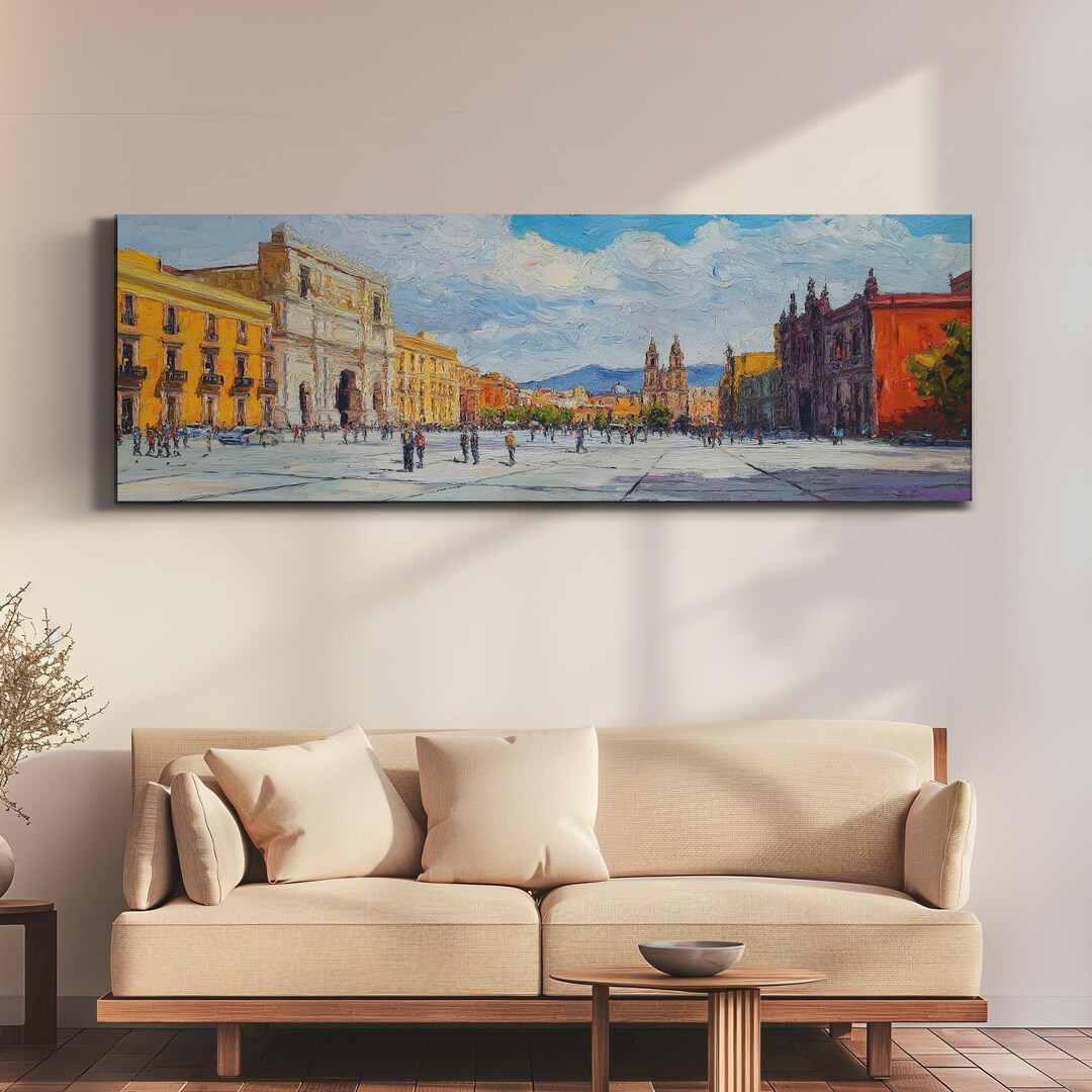 Mexico City Zocalo Mexico Wall Art, Panoramic Canvas Landscape ...