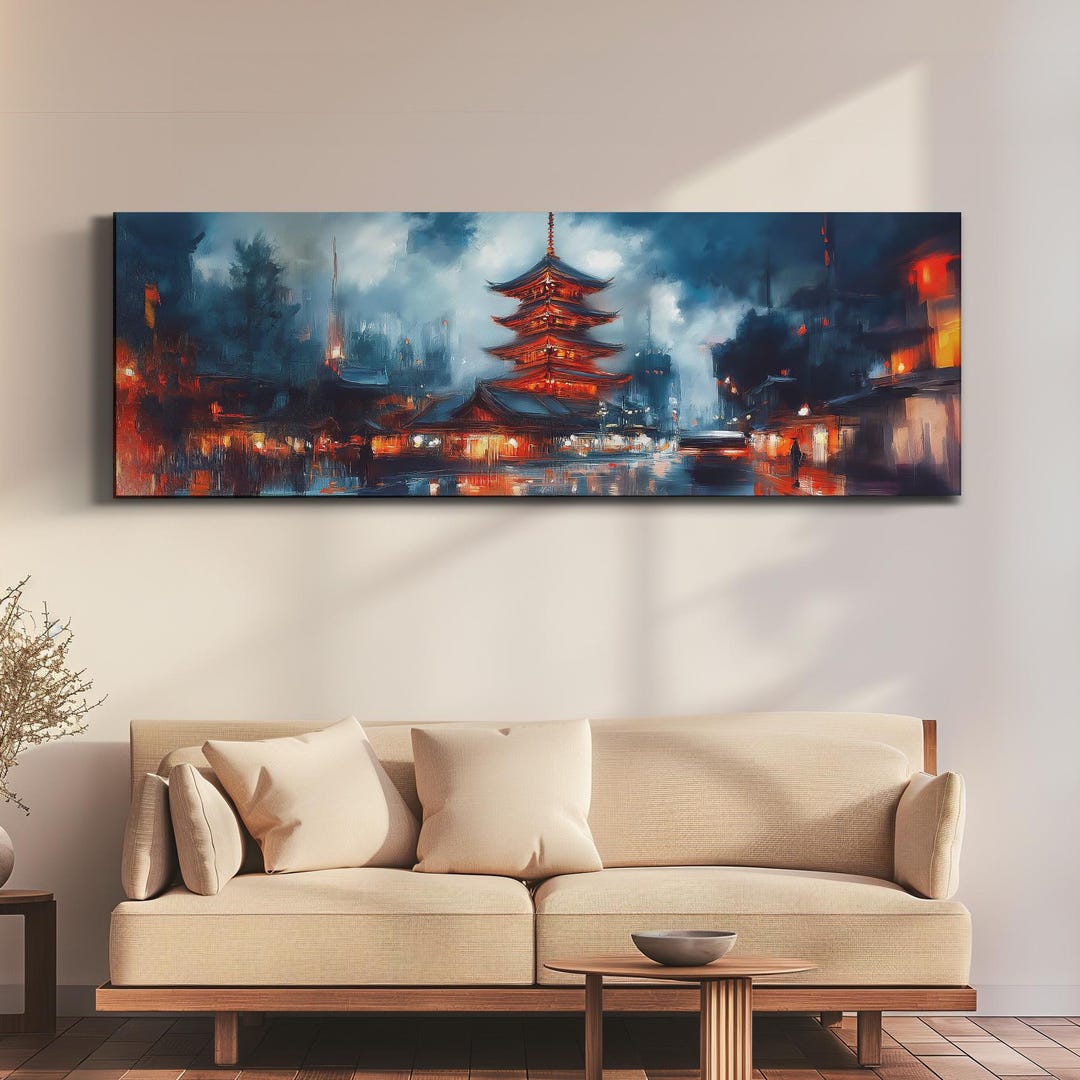 Tokyo Senso Ji Temple Japan Wall Art, Panoramic Canvas Landscape ...