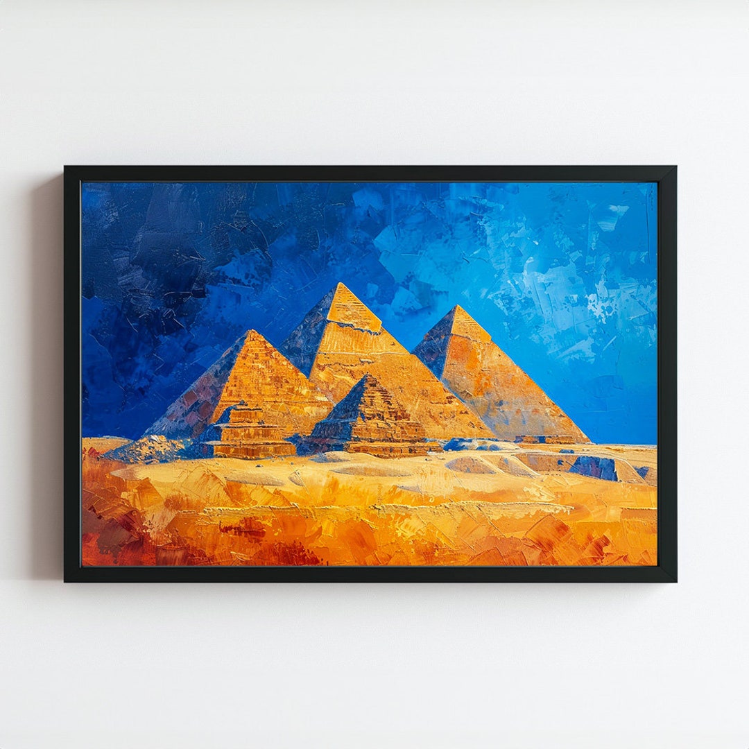 Ancient Pyramids Painting, Epyptian Wall Art Print, Landscape Canvas ...