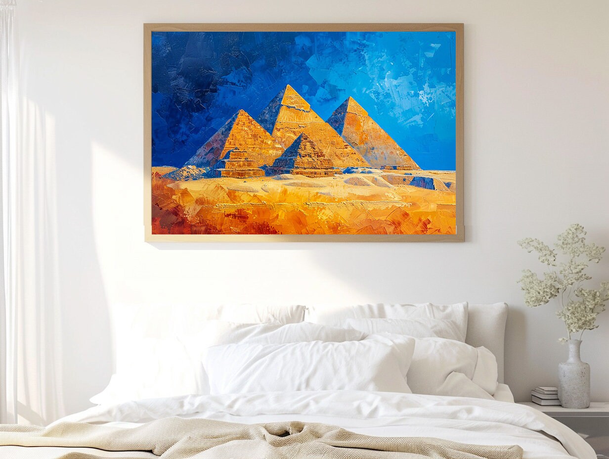 Ancient Pyramids Painting, Epyptian Wall Art Print, Landscape Canvas ...