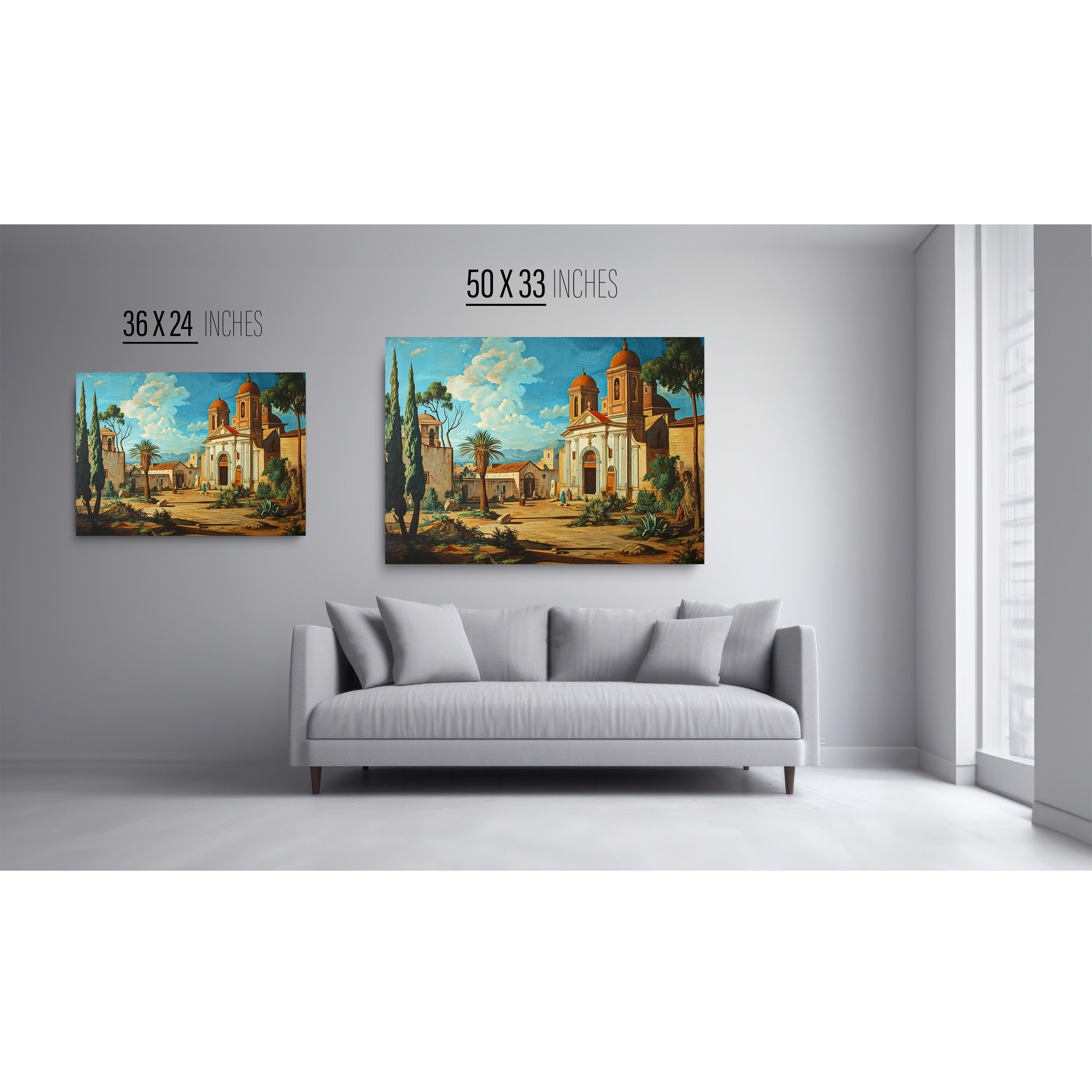 Mexican Mission Wall Art Print, Traditional Hispanic Folk Decor, Latin ...