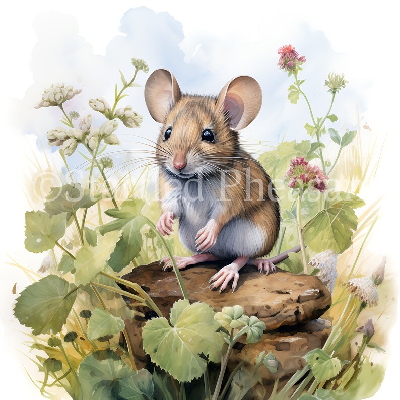 Field Mouse Watercolour Art 4096 Pixels, 300 DPI, JPG - Etsy