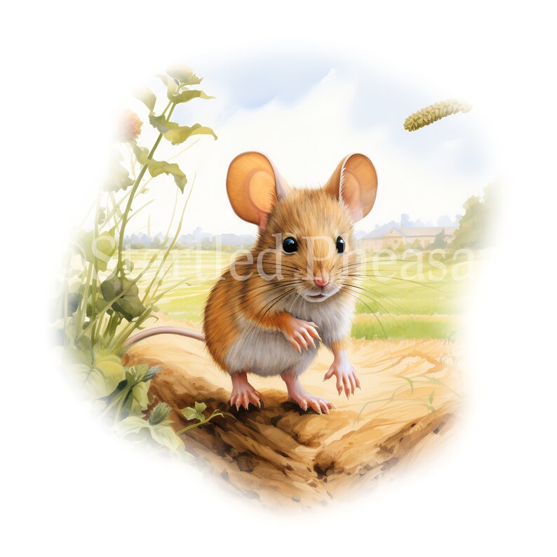 Field Mouse Watercolour Art 4096 Pixels, 300 DPI, JPG - Etsy