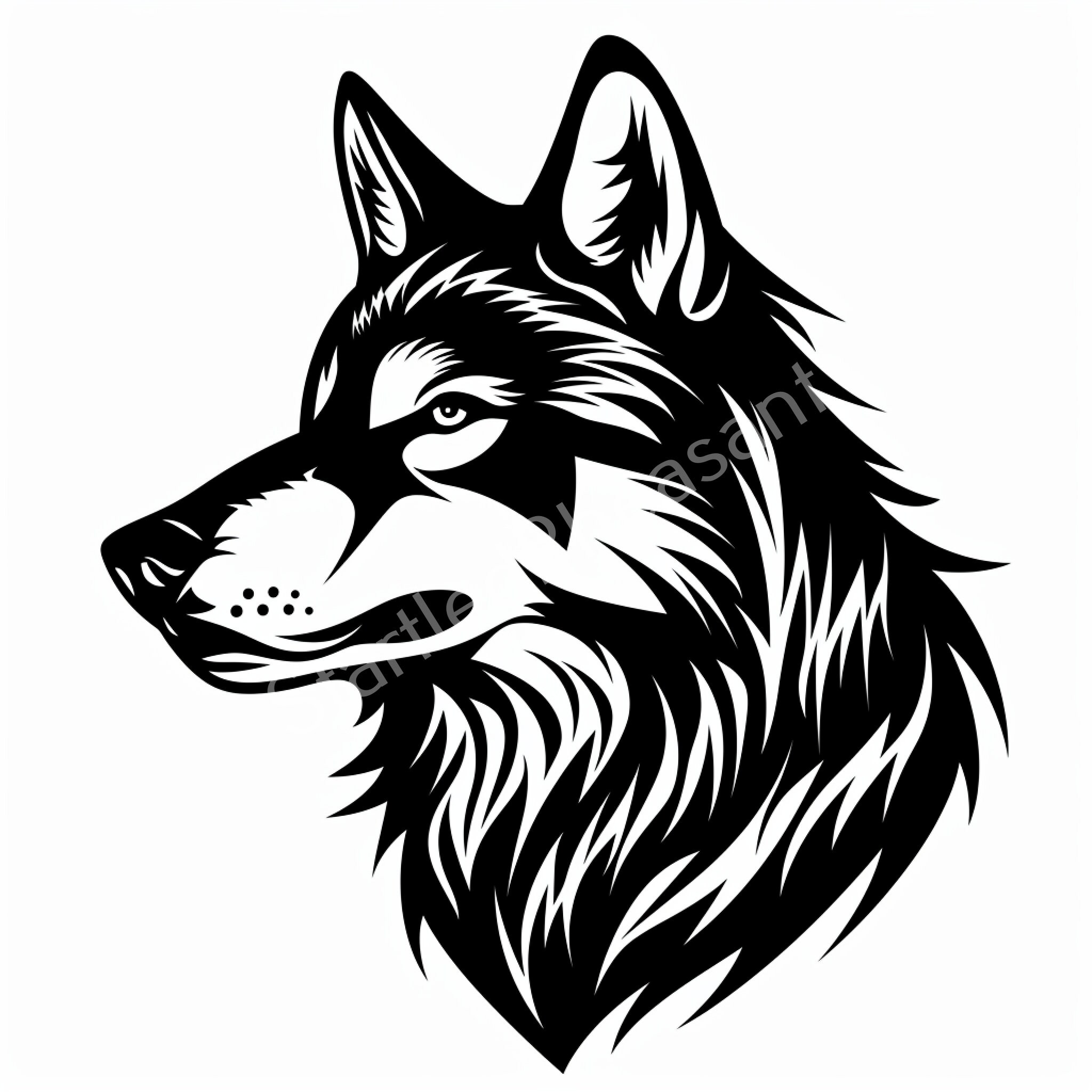 Wolf Head Vector Files, SVG, Set of 14, Transparent Background - Etsy