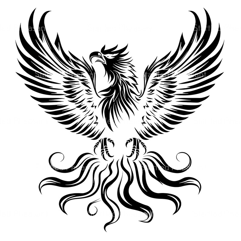 Phoenix, Vector SVG and Raster PNG Files, Set of 17, Transparent ...