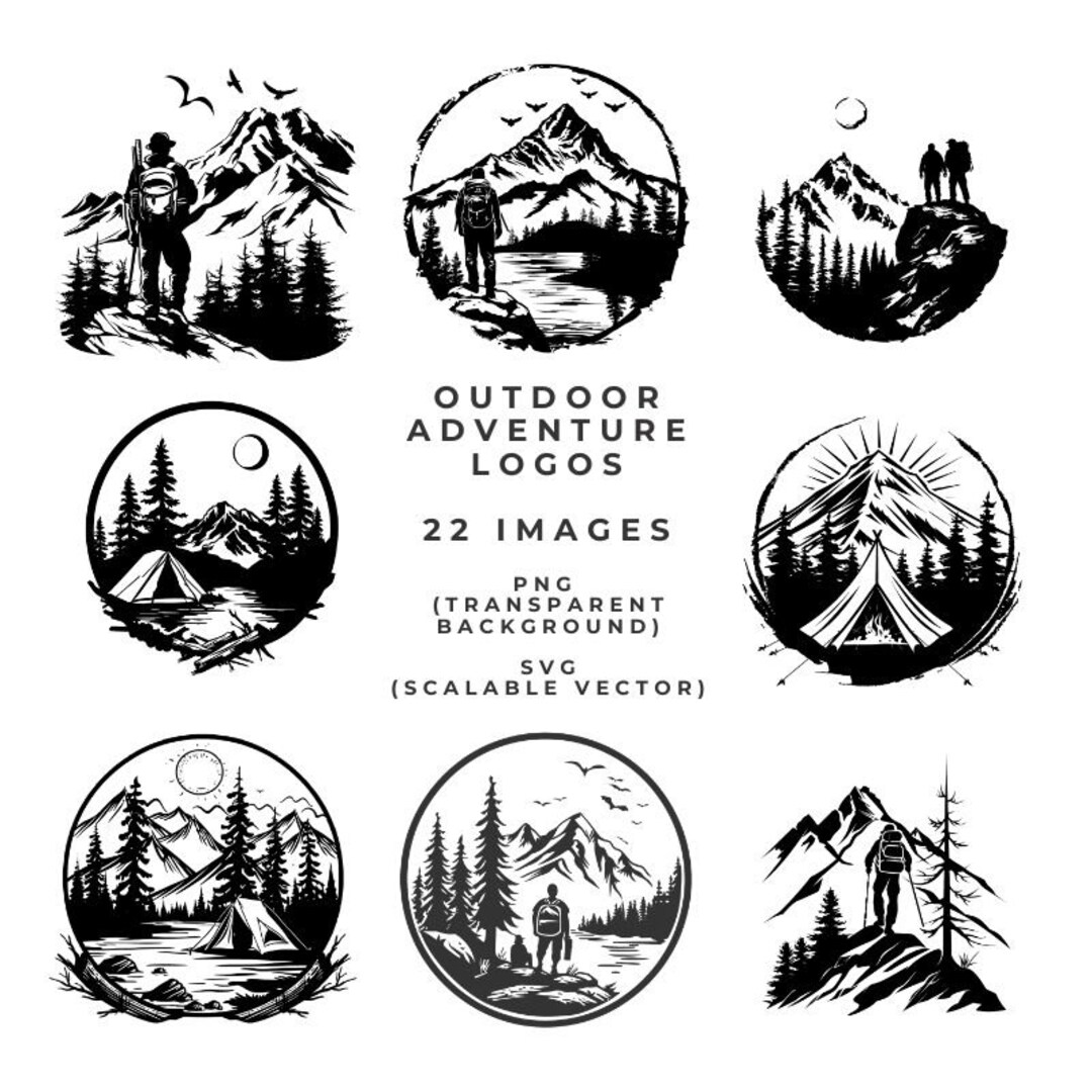 Wilderness Wanderlust: 22 Adventure Logos for Camping & Hiking Vector ...