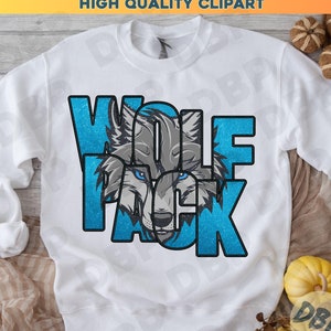 Blue Wolfpack PNG, Glitter Wolf Shirt Design, Wolfpack Mascot Clipart ...