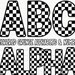 Checkered Grunge Alphabets PNG, Checkered Letters PNG, Sublimation Font ...
