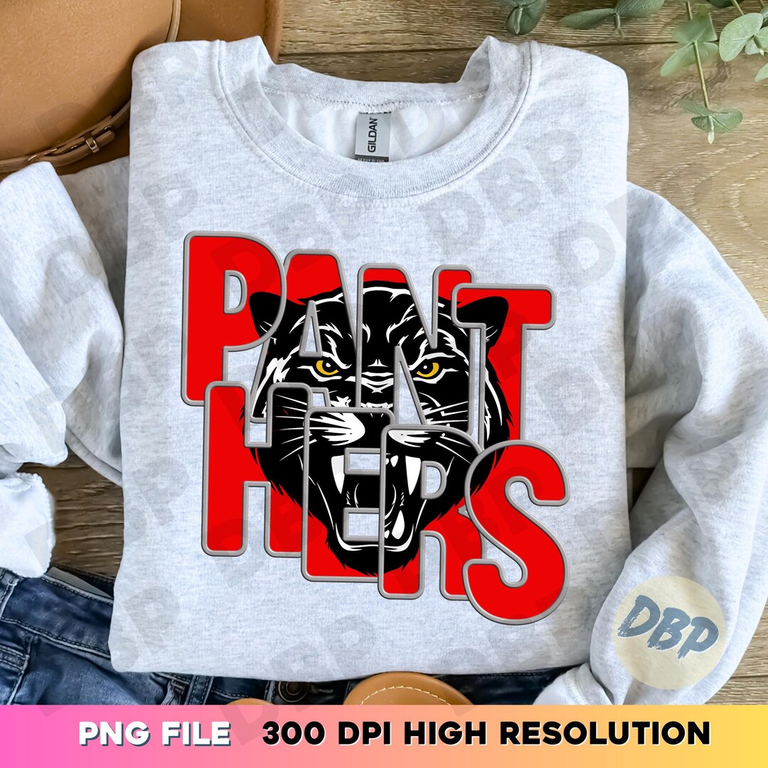 Red Panthers Mascot PNG, Spirit Shirt Sublimation Design, Panthers ...