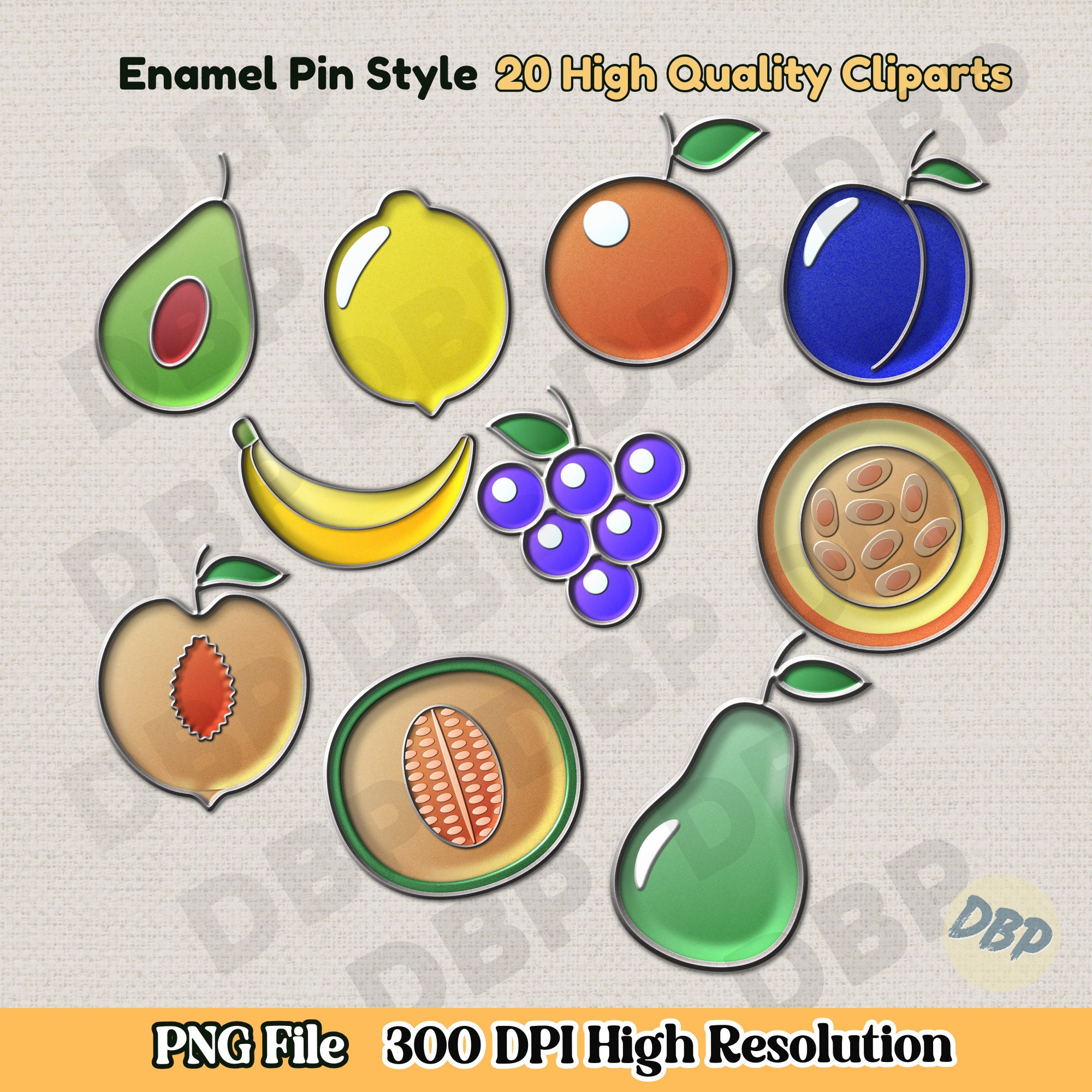 Tropical Fruits PNG, Enamel Pin Fruits, Summer Fruit Clipart, Banana ...