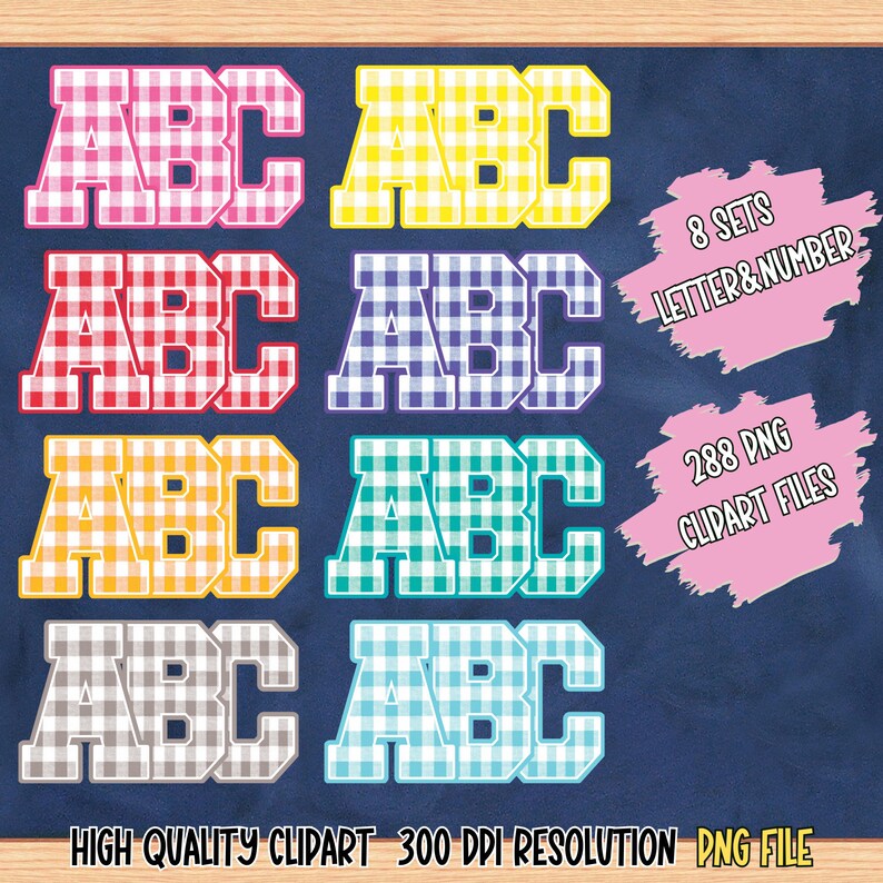 Plaid Alphabet PNG, Varsity Classroom Letters Clipart, Bulletin Board ...