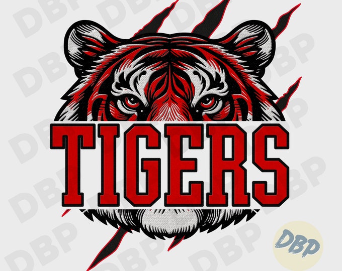Tigers PNG Tigers Sublimation Design Digital Download Red and Black - Etsy