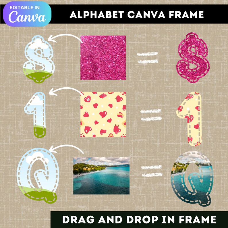 Alphabet Canva Frame Uppercase Letter Canva Frame Letter Frame Picture Frame With Letters
