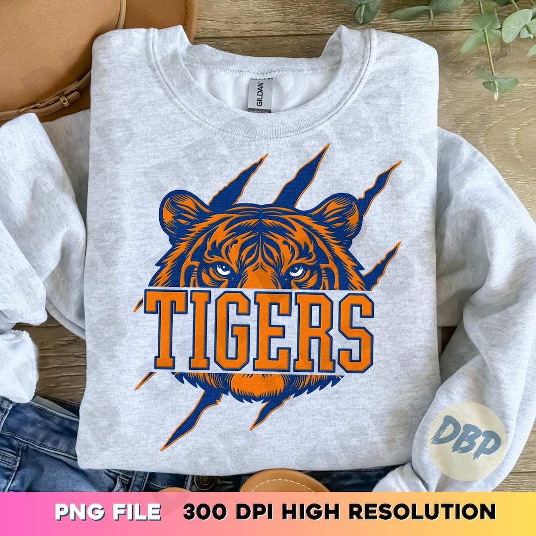Faux Embroidery Tigers Sublimation, Football Tigers Spirit Shirt ...